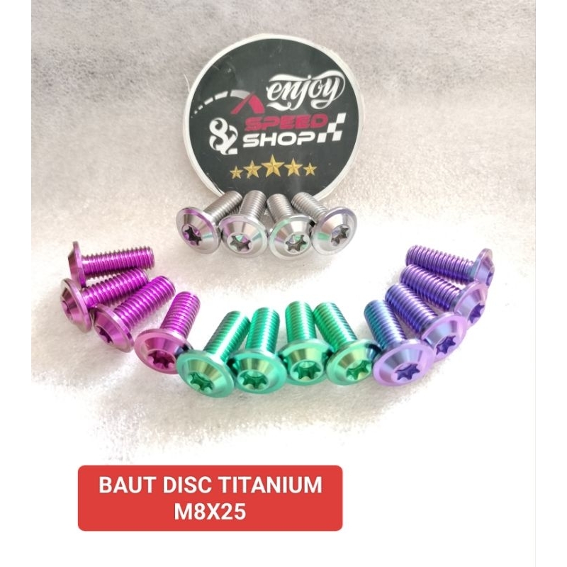 Jual Baut disc / baut cakram asli Titanium ukuran M8x25 harga per 4biji | Shopee Indonesia
