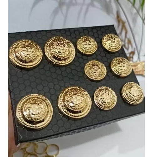 Jual kancing pdu pol pp gold plate exclusive mewah | Shopee Indonesia