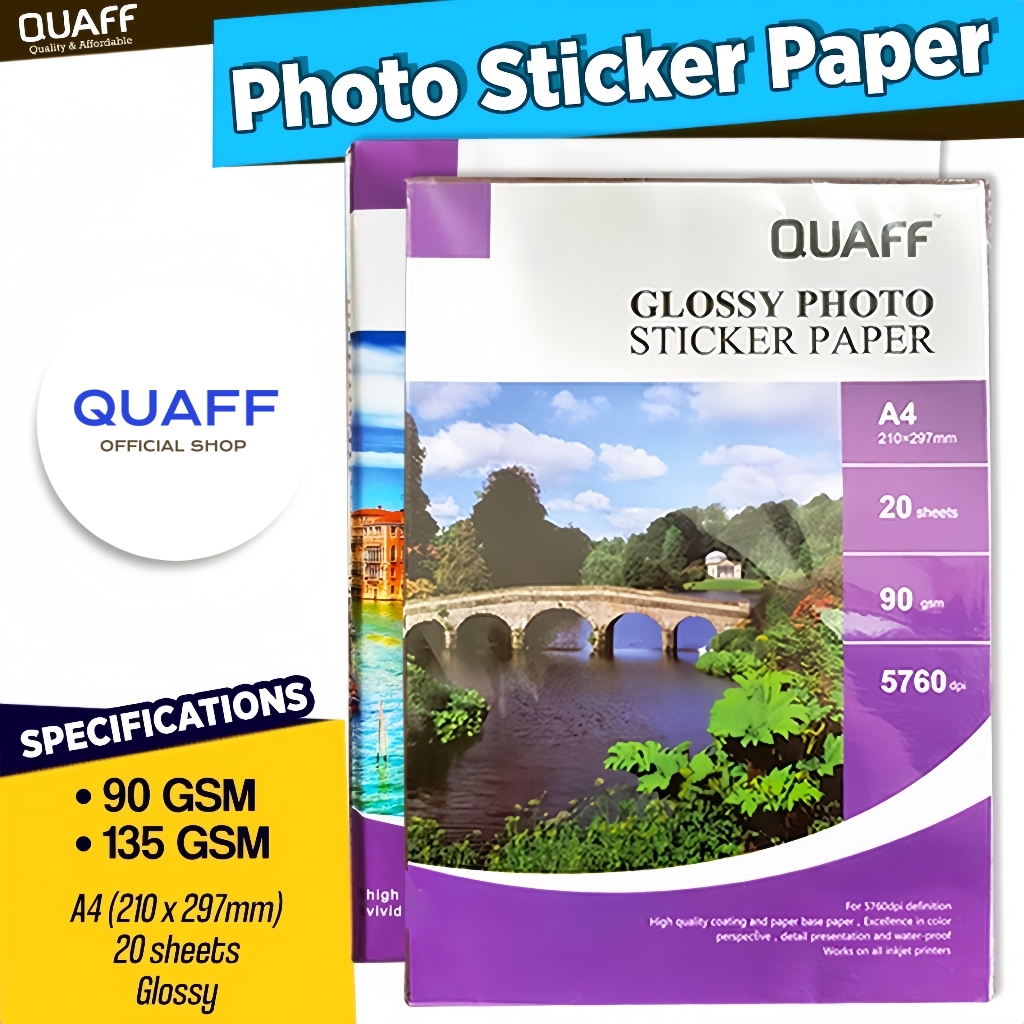 Jual Quaff Waterproof sticker kertas foto glossy／kertas foto／kertas ...