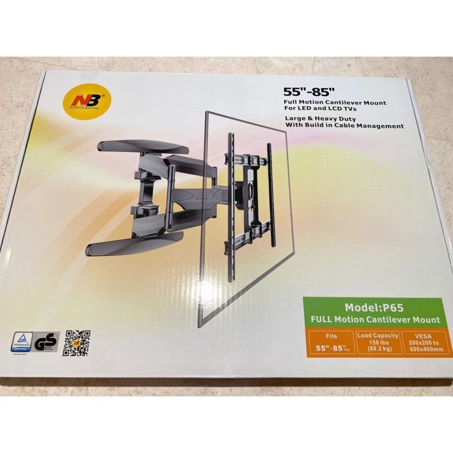 Jual NB North Bayou Bracket Wall Mount Dinding TV Monitor P65 55" to 85 ...