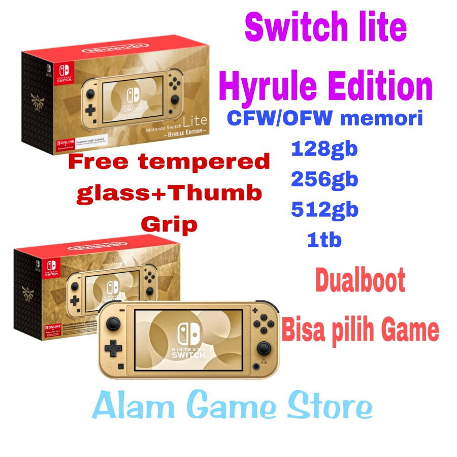 Jual Nintendo Switch lite Hyrule Edition CFW Memori 128gb 256gb 512gb 1tb isi Game full | Shopee ...