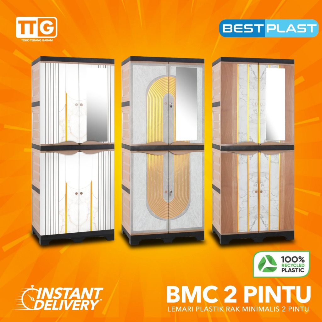 Jual BESTPLAST Lemari Pakaian Plastik 2 Pintu Murah Dengan Cermin & Rak ...