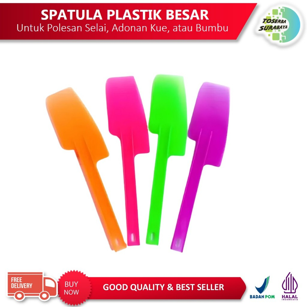 Jual SPATULA Plastik Besar Warna Warni / SOLET Plastik Besar (Per Pcs ...