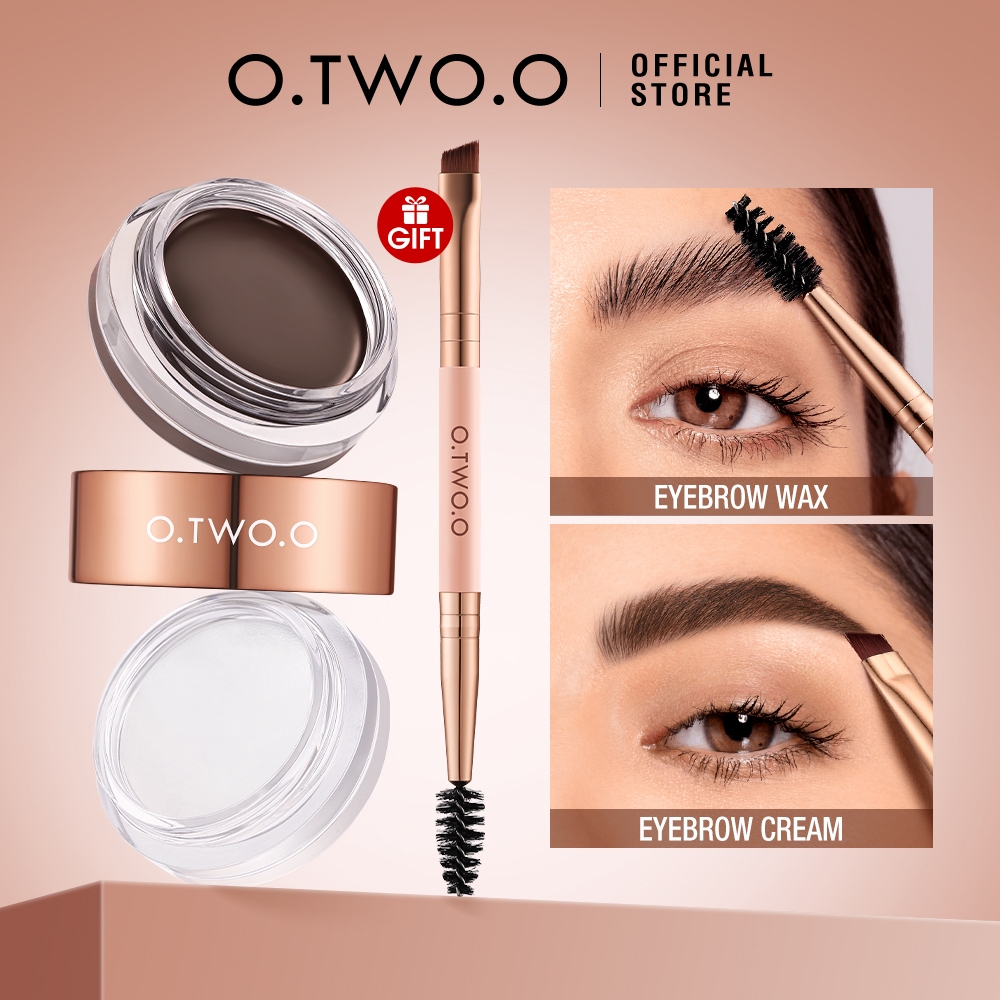 Jual O.TWO.O Eyebrow Cream& Fluff Shaping Brow Wax Waterproof Long ...