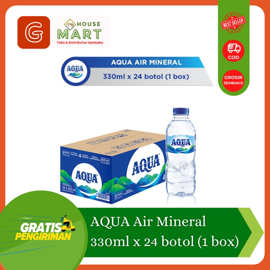Jual AQUA BOTOL 330 ML 1 DUS (24 BOTOL) / Air Minum Dalam Kemasan (AMDK) Botol Kemasan Kardus ...