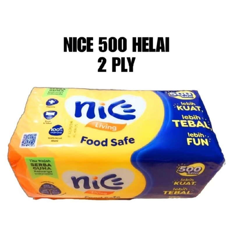 Jual TISSUE NICE 500 SHEET 2 PLY ,FACIAL TISU NICE250 SHEET 2 ply promo ...