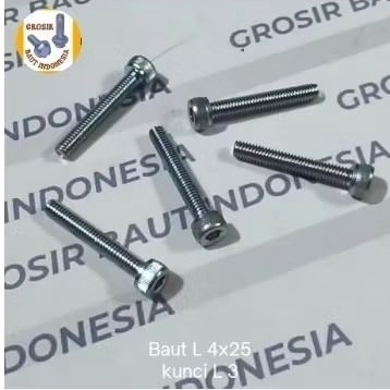Jual Baut L 4x25 kunci L3 putih galvanis ( paket 20pcs) | Shopee Indonesia