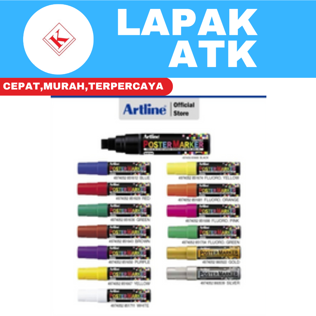 Jual SPIDOL ARTLINE POSTER MARKER 12MM EPP-12 (1PCS) + | Shopee Indonesia