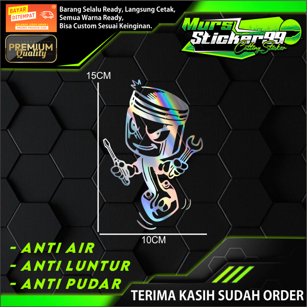 Jual Sticker Cutting PISTON MEGANG KUNCI Cocok Untuk Motor Dan Mobil ...