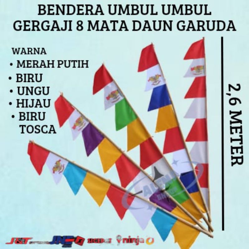 Jual BENDERA UMBUL UMBUL GERGAJI 8 MATA DAUN GARUDA | Shopee Indonesia