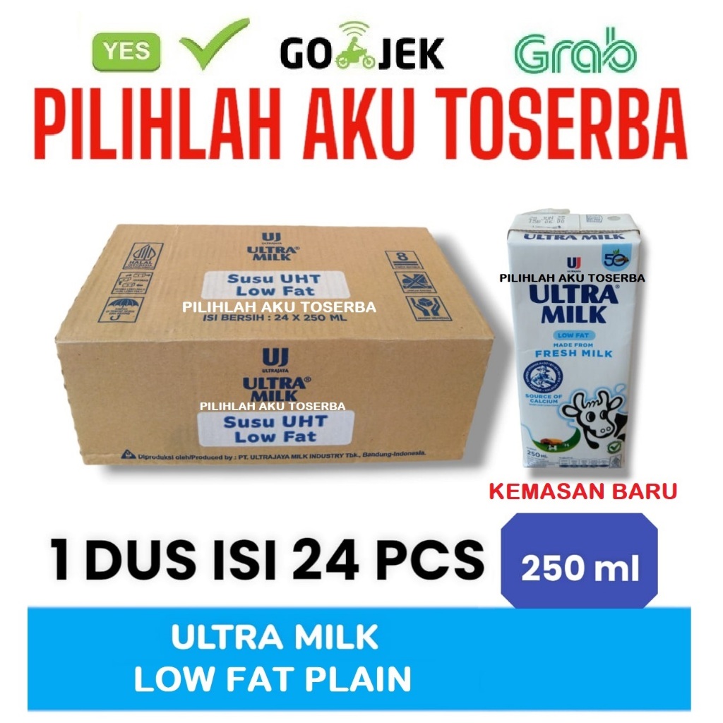Jual SUSU ULTRA LOW FAT PLAIN 250 ML - (HARGA 1 DUS ISI 24 PCS ...