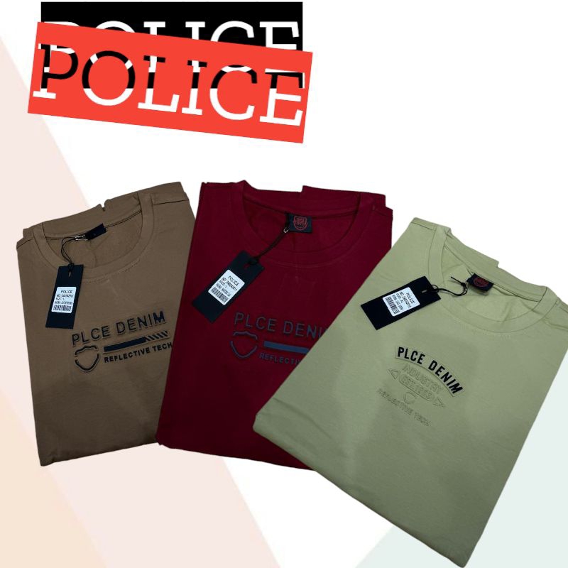 Jual Baju Kaos Pria Police 100% ORIGINAL Spandek Tebal | Shopee Indonesia