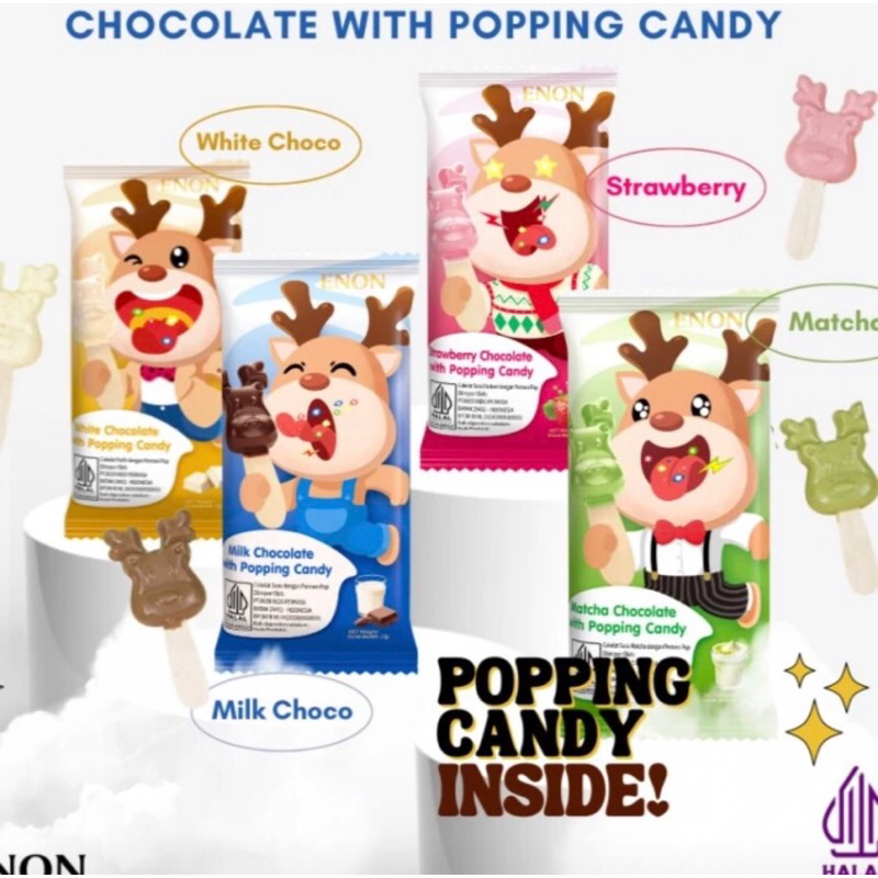 Jual ENON Chocolate with Popping Candy 15gr | Shopee Indonesia