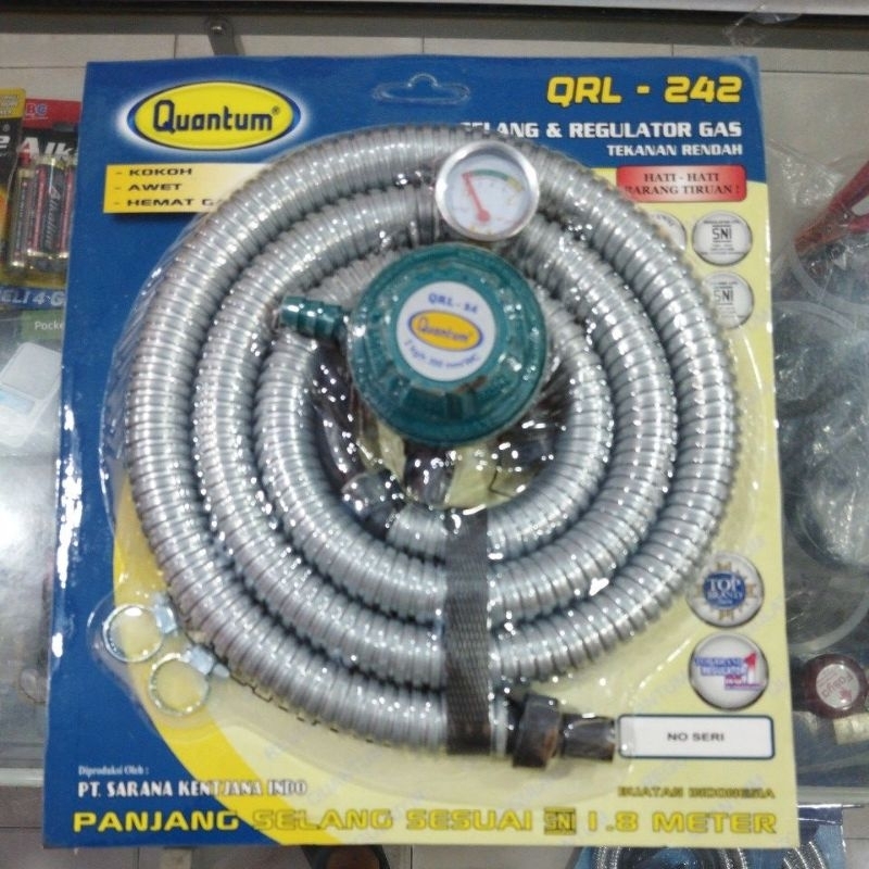 Jual Selang Paket QUANTUM/ Selang Gas QUANTUM + Regulator QUANTUM QRL-242/regulator miyako ...