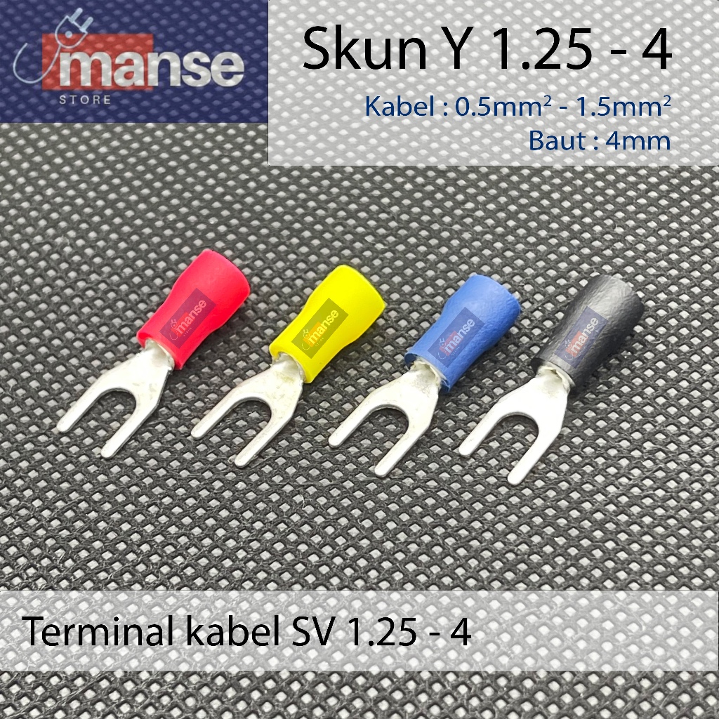 Jual Terminal Skun Kabel Y 1.25-4 Insulated (isi 20 Pcs) / Cable Lug ...