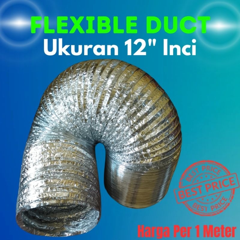 Jual Flexible Ducting 12 inci 30 cm, selang fleksibel cerobong asap ...