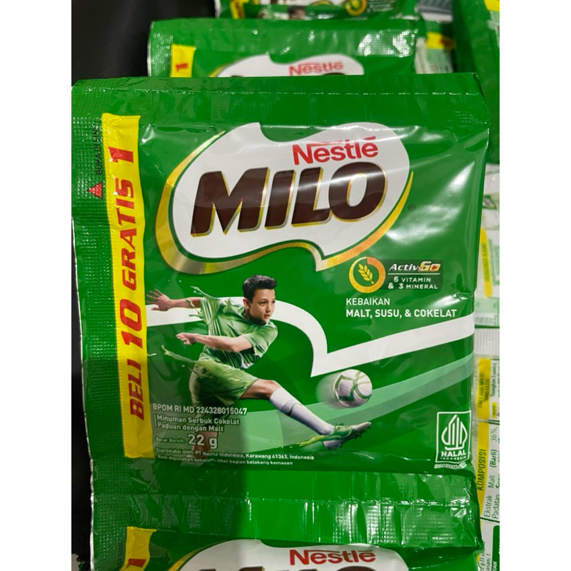 Jual Milo Sachet Rencengan Isi 10 Sachet free 1 Termurah 22 Gr | Shopee ...