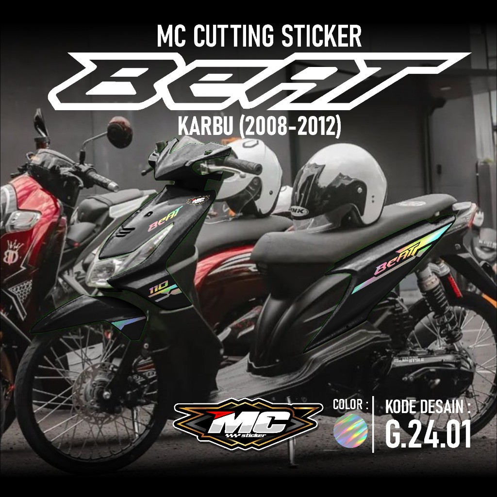 Jual ( COD ) Cutting Stiker Striping Variasi Beat KARBU 2008 2009 2010 ...