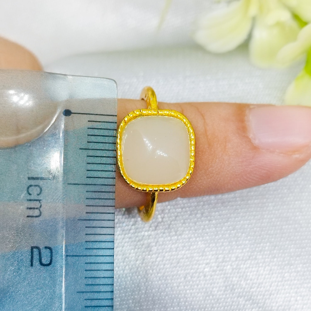 Jual COD Cincin Elegant Agate Permata Titanium Berlapis Emas 18K Gold ...