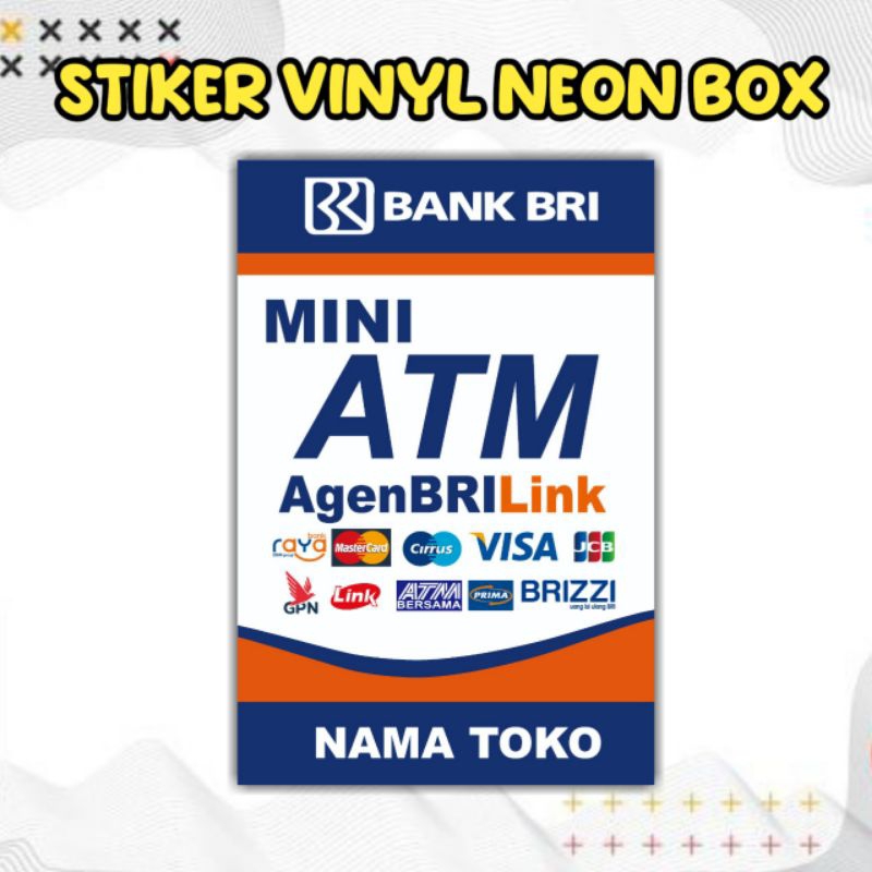 Jual STIKER VINYL NEON BOX BRILINK MINI ATM MODEL 1 (CUSTOM, NAMA AGEN ...