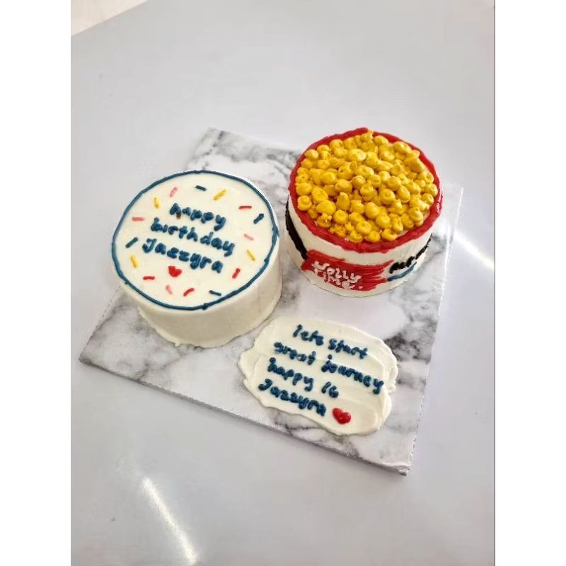 Jual (BACA DESKRIPSI) Kue Ultah Korean Cake UK 10 x 3 wajib INSTANT H-3 ...