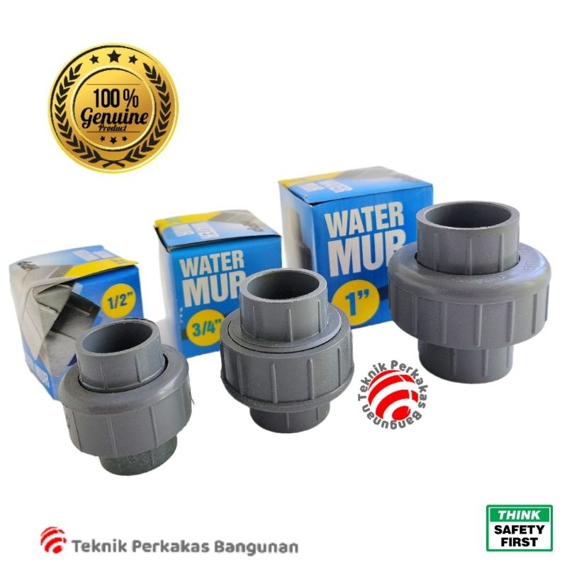 Jual Watermur watermor water mur pvc polos pompa 1/2/3/4/1 inch sambungan pipa union | Shopee ...