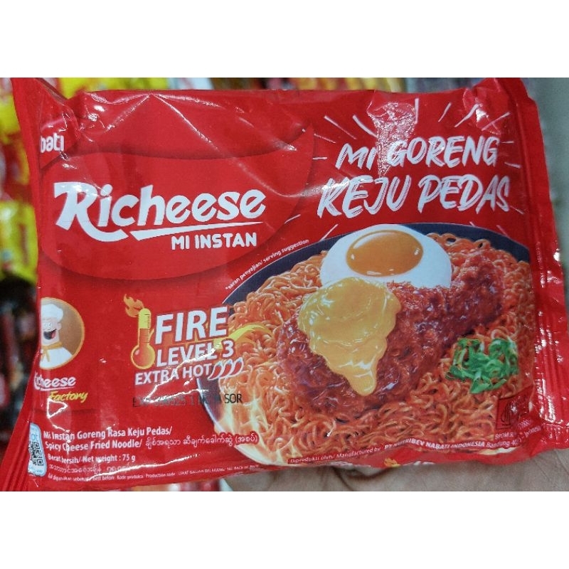 Jual KZ - mi richeese mi goreng keju pedas level 3 75g | Shopee Indonesia