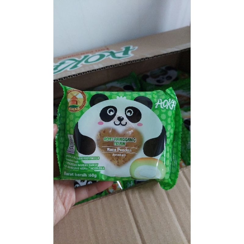 Jual ROTI PANGGANG AOKA PANDA SOFT AT HEART RASA PANDAN, COKLAT, KEJU ...