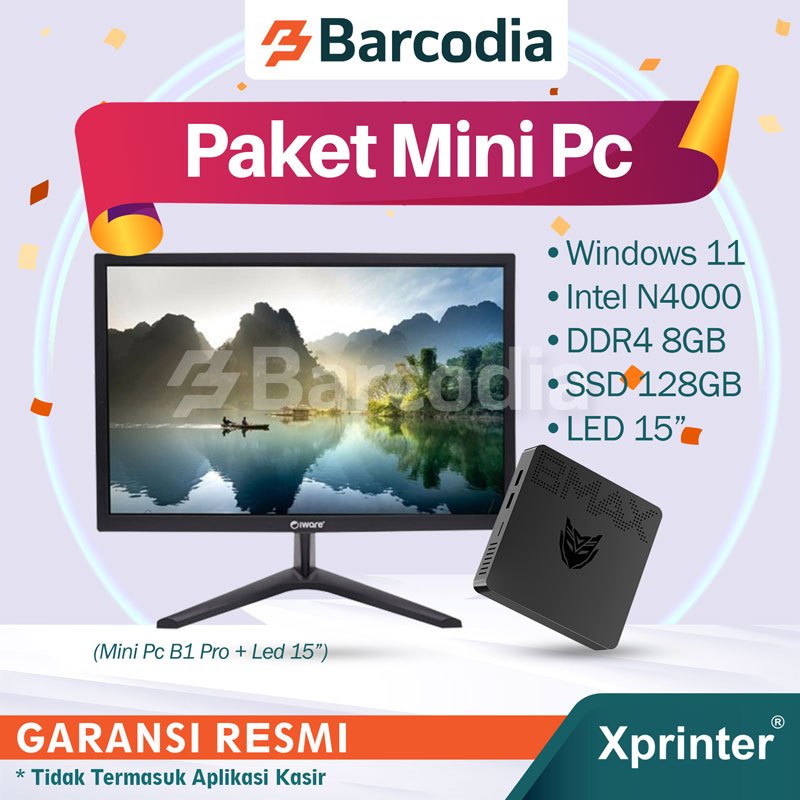 Jual Iware Paket Pc Mini BMAX B1 8/128GB, Intel Celeron N400 Windows 11 + Monitor Iware 15 Inch ...