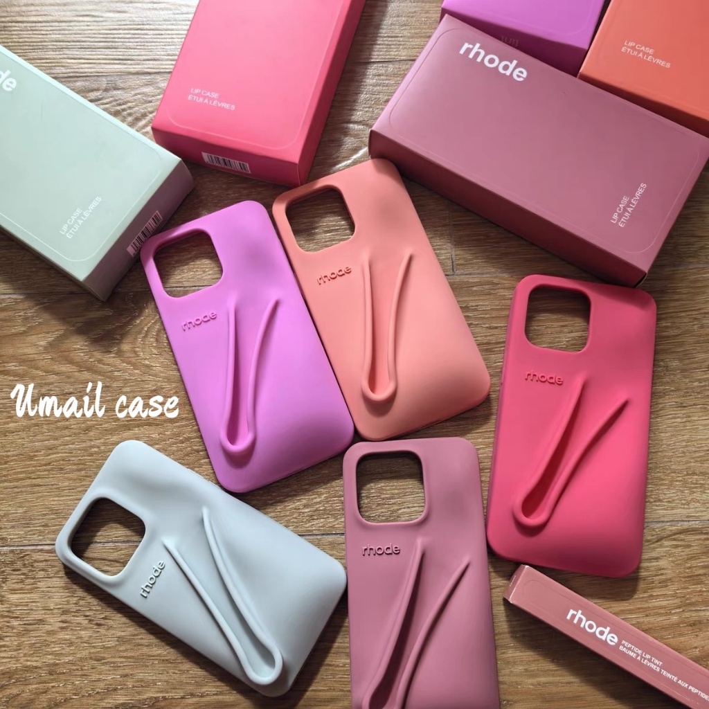 Jual Rhod Hailey iphone16 15 14 13 12 11 17promax phone case 3D liquid silicone Apple lipstick ...