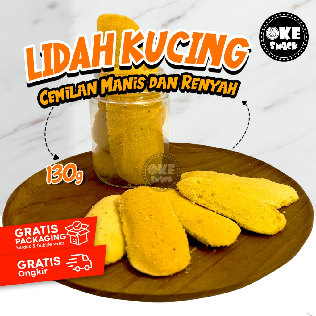 Jual Kue Lidah Kucing 130g | Kue kering Manis Lidah Kucing | Shopee ...