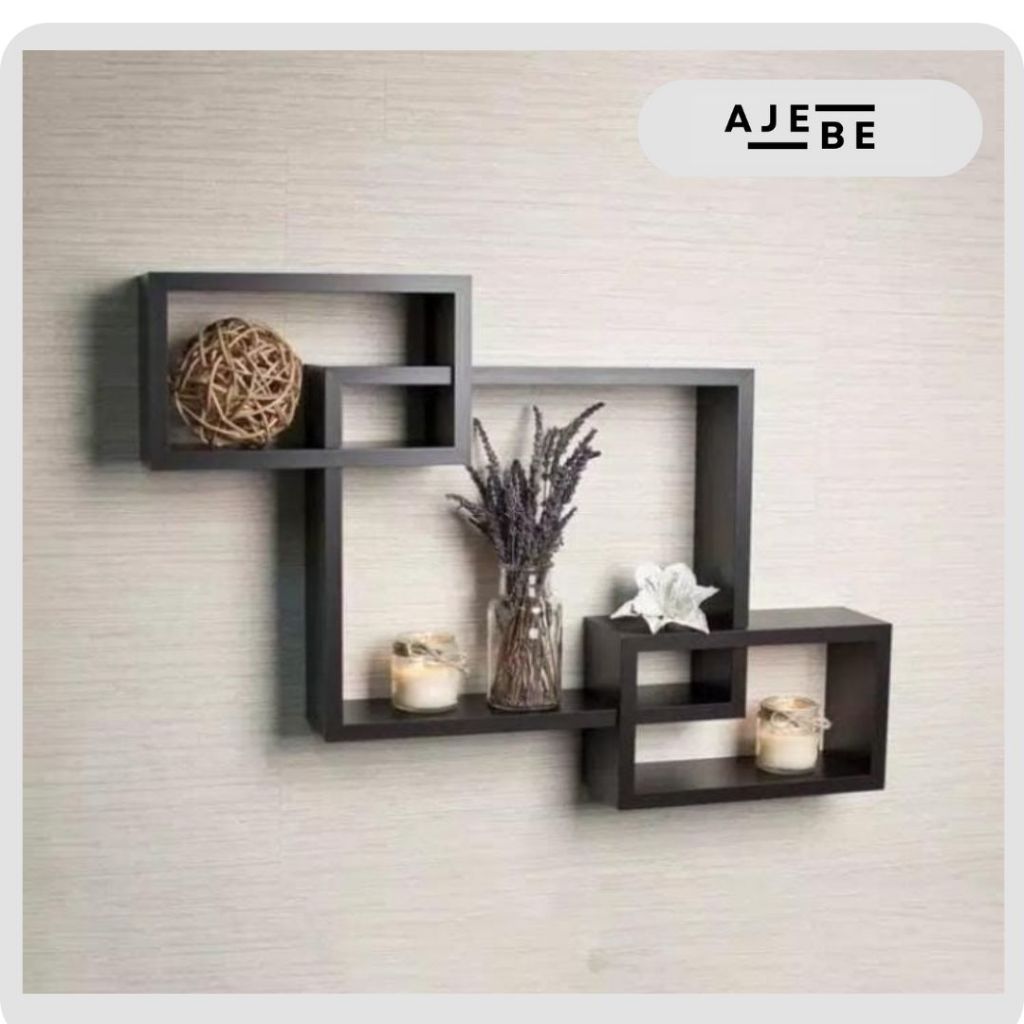 Jual Rak Dinding Kayu Minimalis Hiasan Tempel Aesthetic Kotak Persegi 1 ...