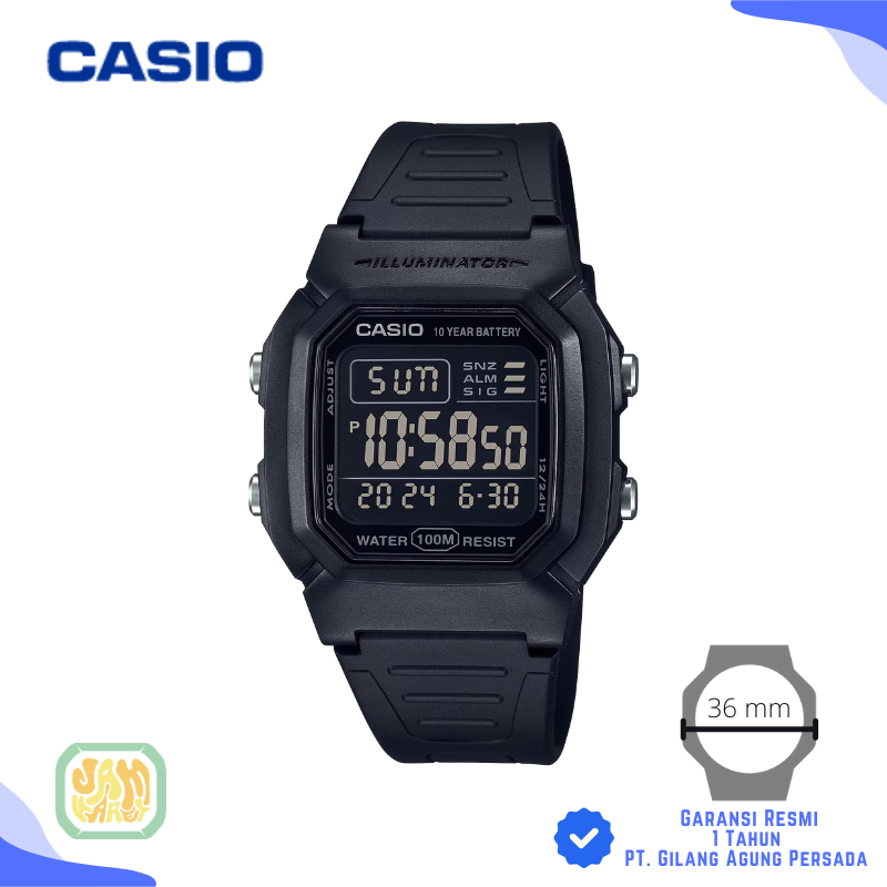 Jual JAM TANGAN CASIO W-800H-1B ORIGINAL - W 800H 1BVDF HITAM | Shopee Indonesia