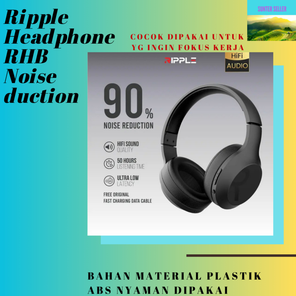 Jual Ripple Rippods Headphone Bluetooth RHB A007 Noise Reduction High ...