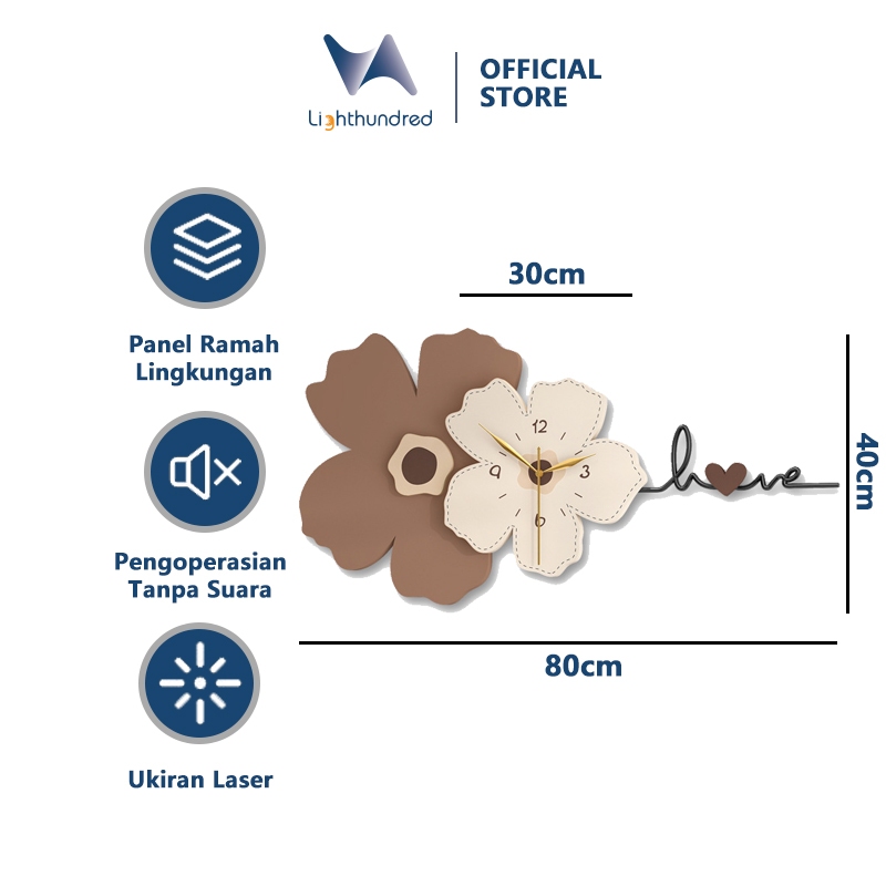 Jual Lighthundred Jam Dinding Ruang tamu / kamar tidur Jam Dinding ...