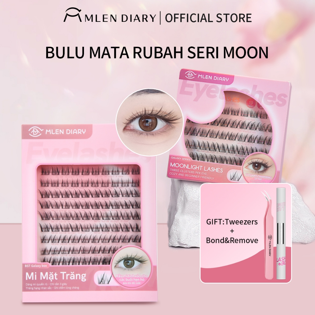 Jual MLEN DIARY Bulu Mata Palsu Moon Seri Dapat Digunakan Kembali Individual C-curl - Panjang 8 ...