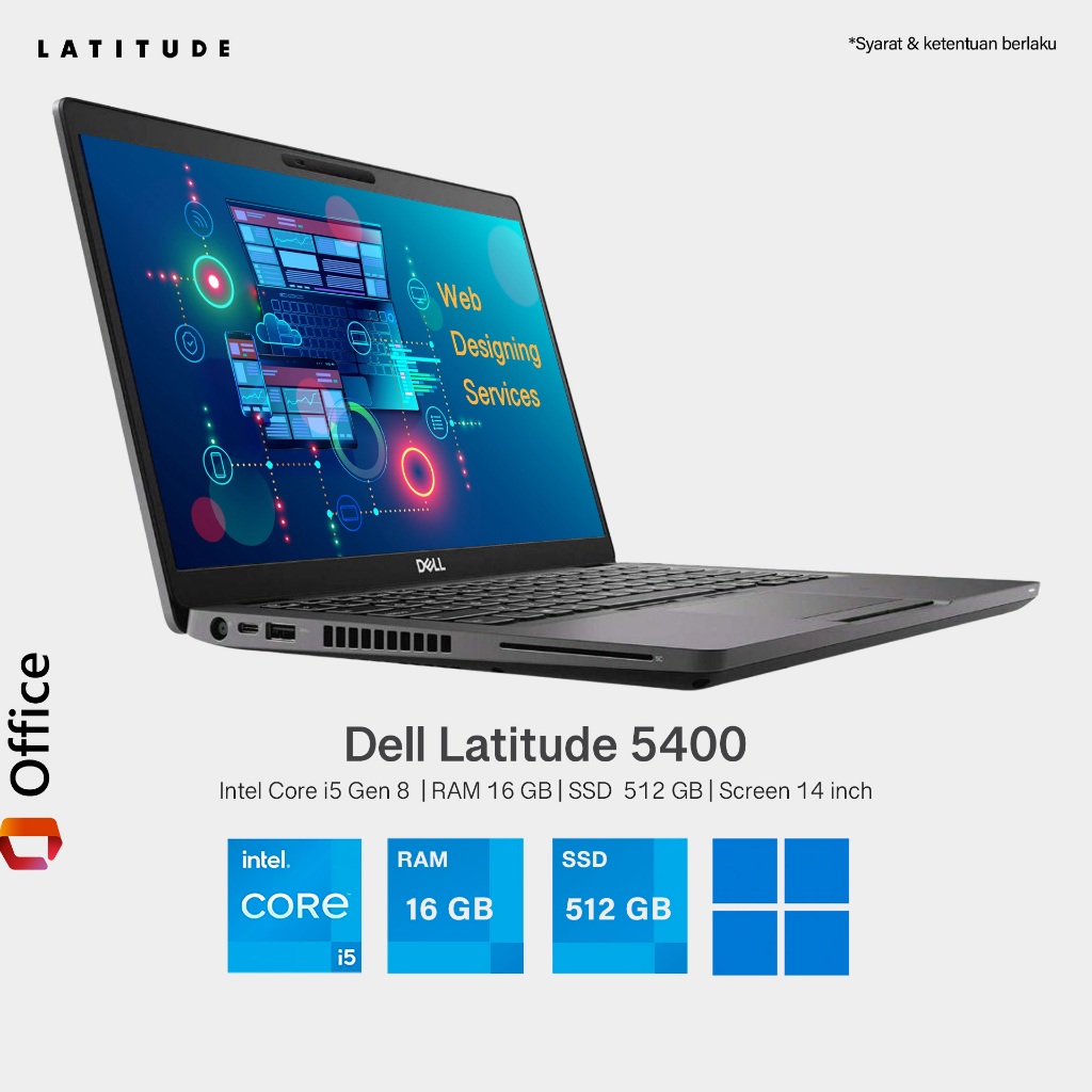 Jual LAPTOP DELL Latitude 5400 Core i5 Gen 8 RAM 16 GB SSD 512 GB Layar ...