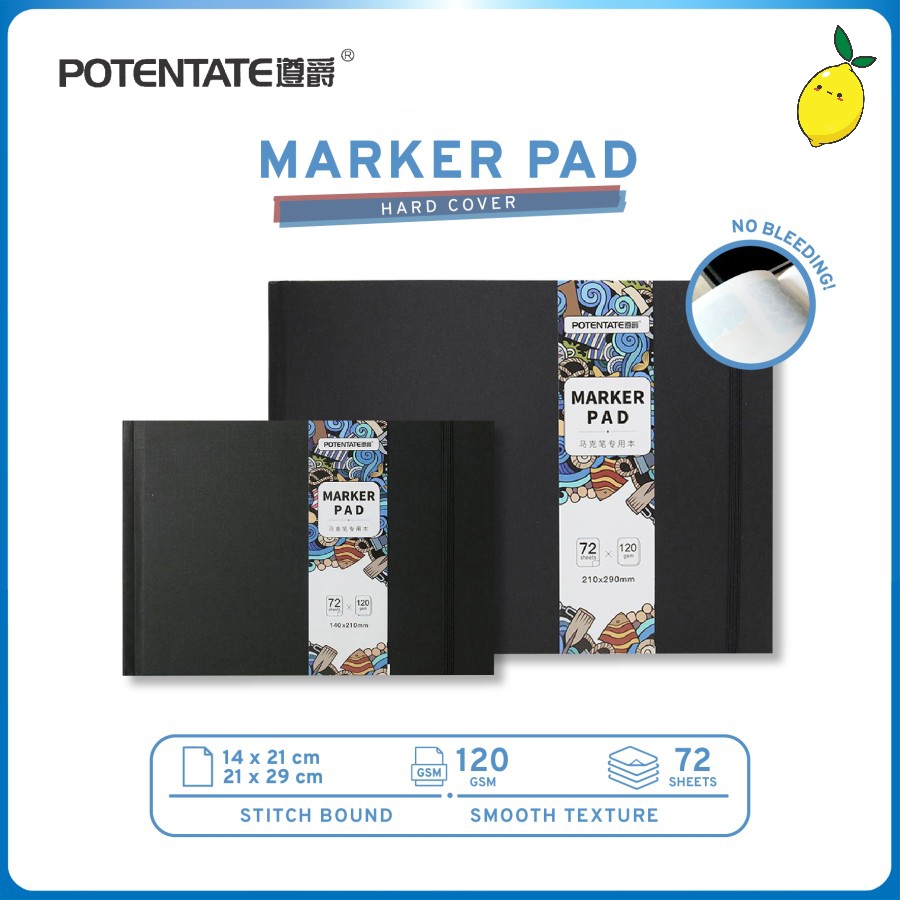 Jual Potentate Marker Paper Pad Hard Cover Sketchbook / Buku Sketsa ...