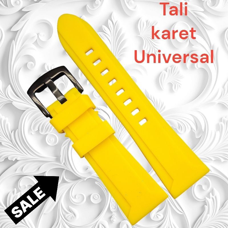 Jual TALI JAM 22MM 24MM 26MM RUBBER STRAP SILIKON SILICONE WARNA KUNING ...
