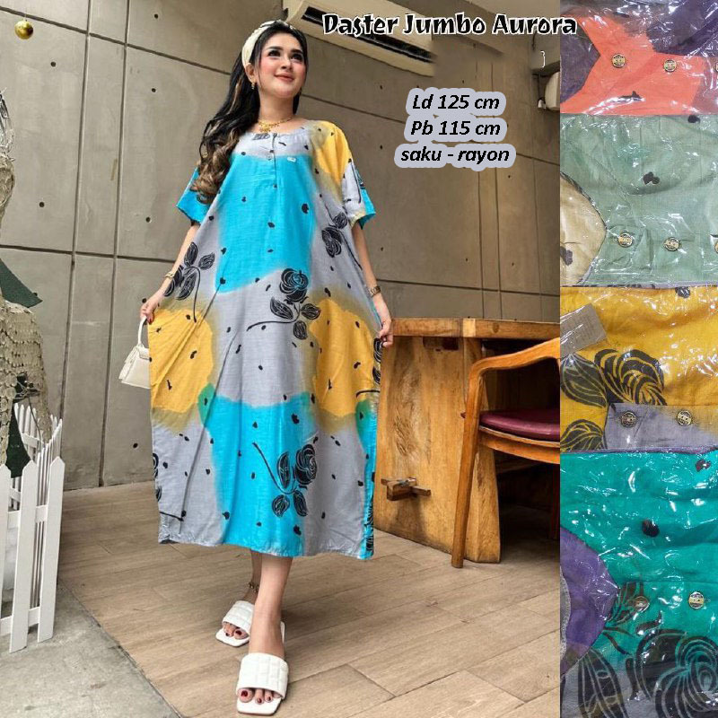 Jual Daster Jumbo Viral Kekinian LD 120 - 125 Motif Aurora | Shopee ...