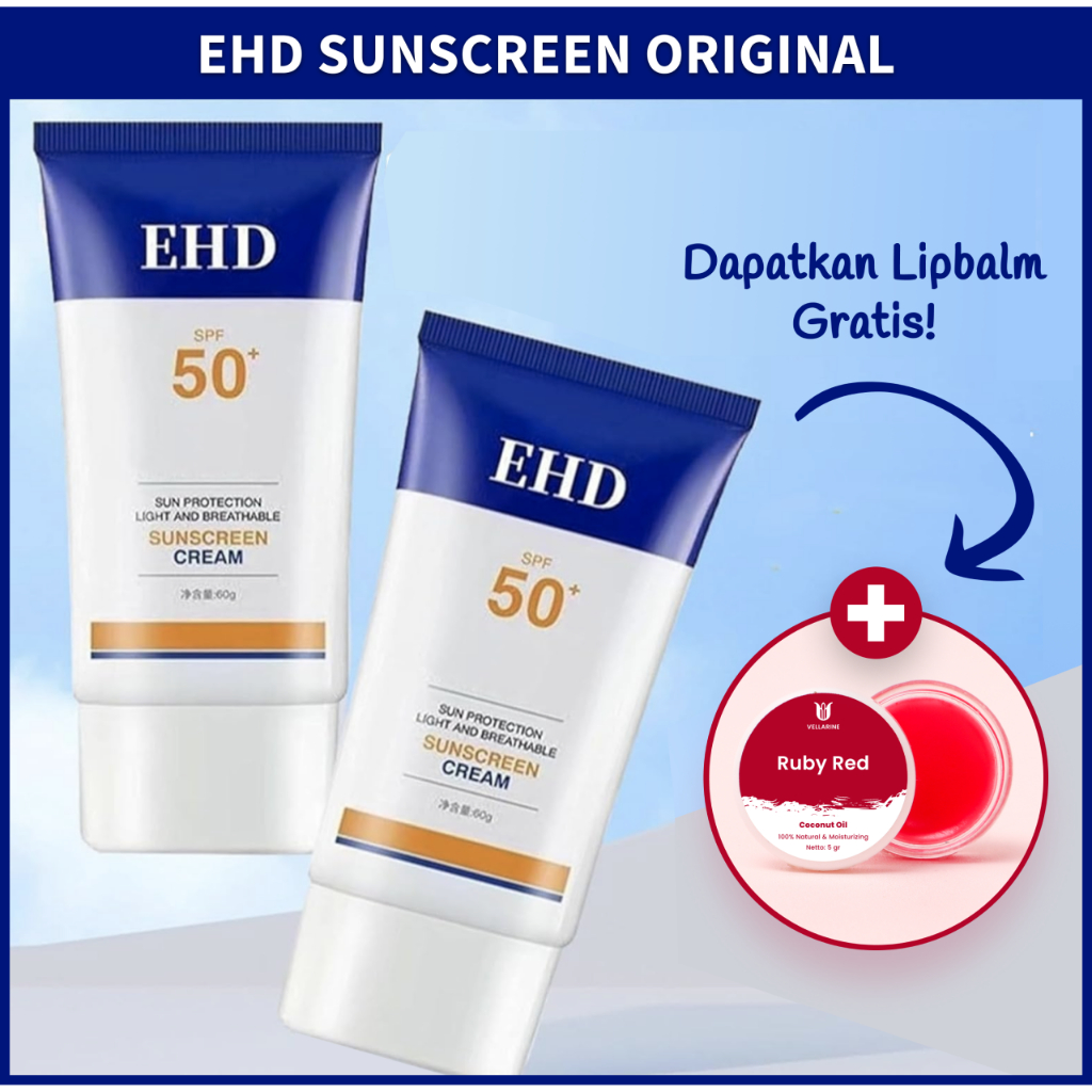 Jual LANGSUNG KIRIM | EHD SUNSCREEN 50 SPF ORI + Free Lipbalm (Import ...