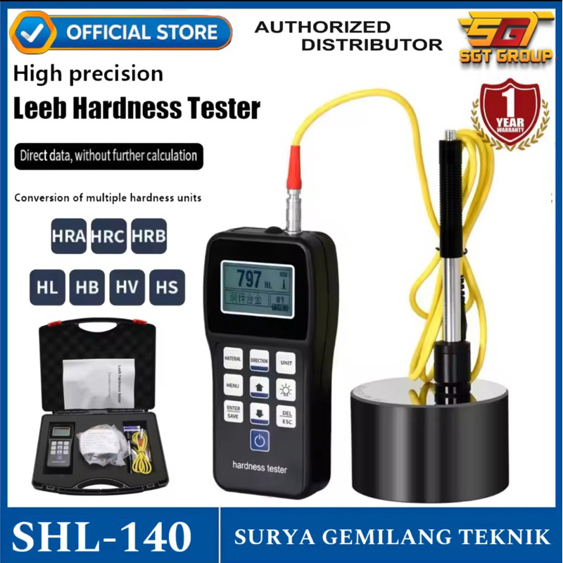 Jual Leeb Hardness Tester SHL-140 Stainless Steel Aluminum Meter Gauge ...