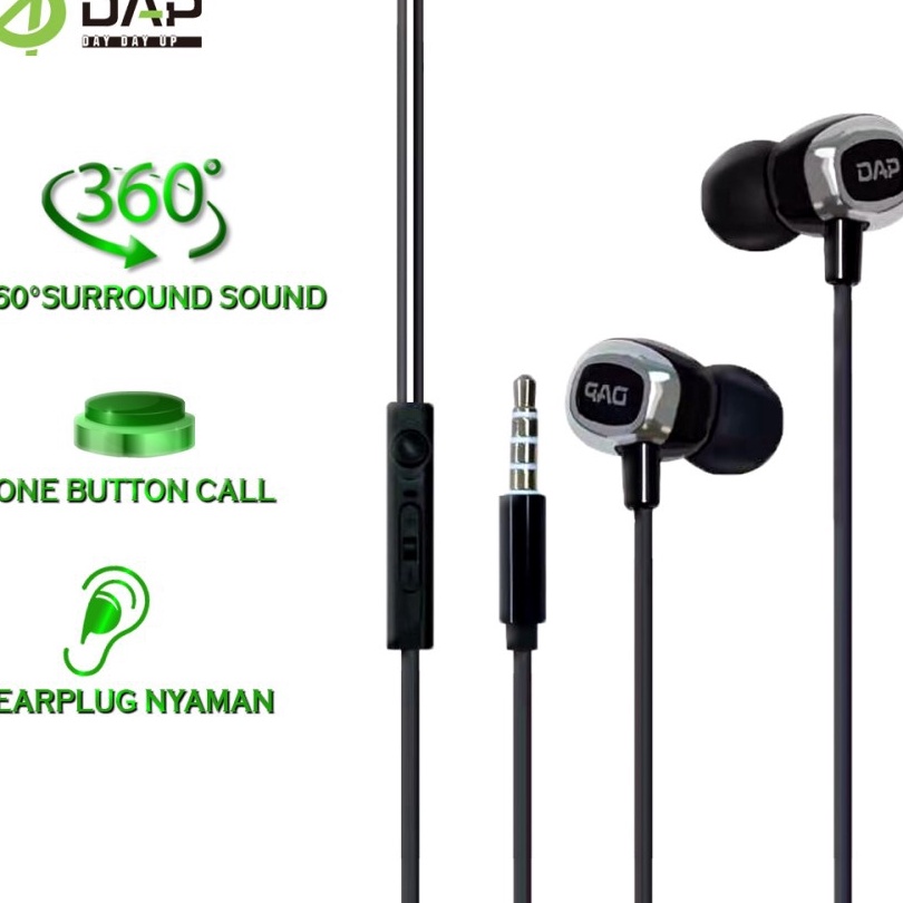 Jual Headset With Mic DAP DHF13 Headset Stereo Eauds Jack 35MM | Shopee ...