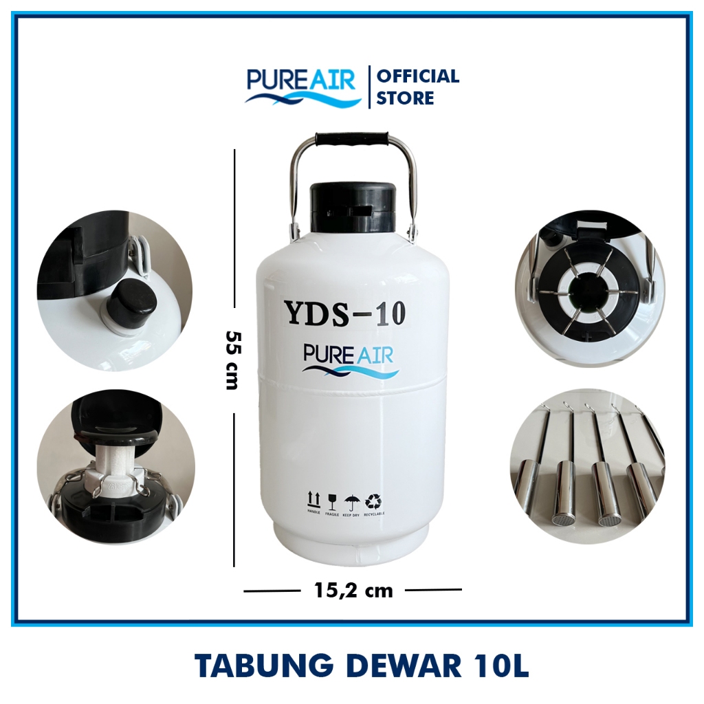 Jual Pureair Tabung Dewar/ Container Liquid Nitrogen 10 Liter | Shopee Indonesia