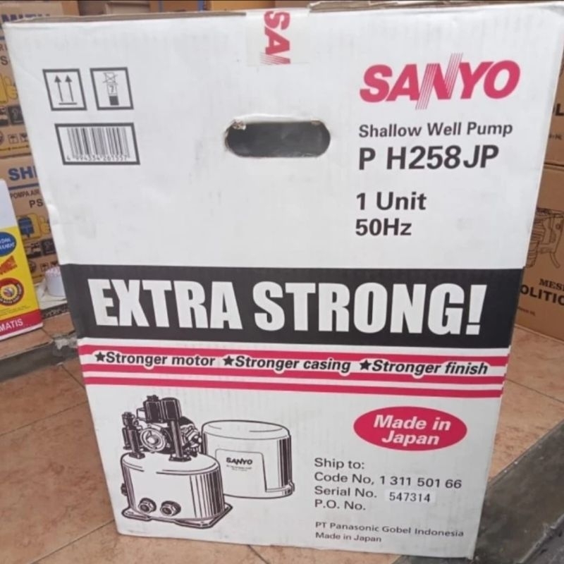 Jual POMPA AIR SANYO 250WATT SANYO PH 258 JP / POMPA PENDORONG SANYO PH258JP MADE IN JAPAN ...
