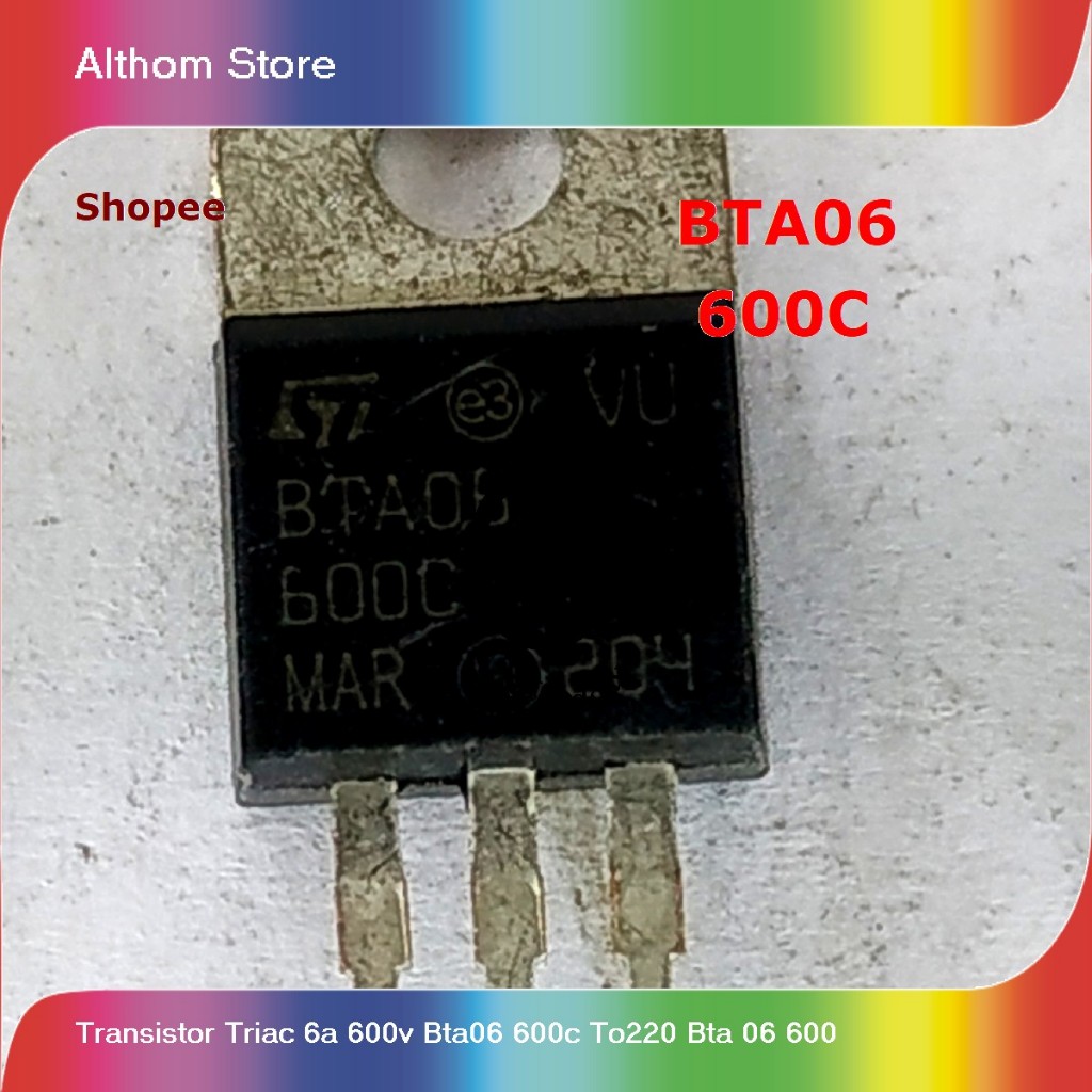 Jual transistor triac 6a 600v bta06 600c to220 bta 06 600 | Shopee ...