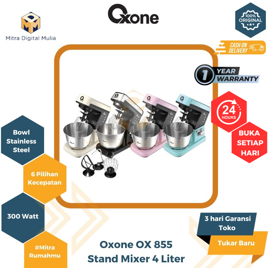 Jual Oxone OX 855 Master Stand Mixer 4 Speed 1.2 kg | Shopee Indonesia