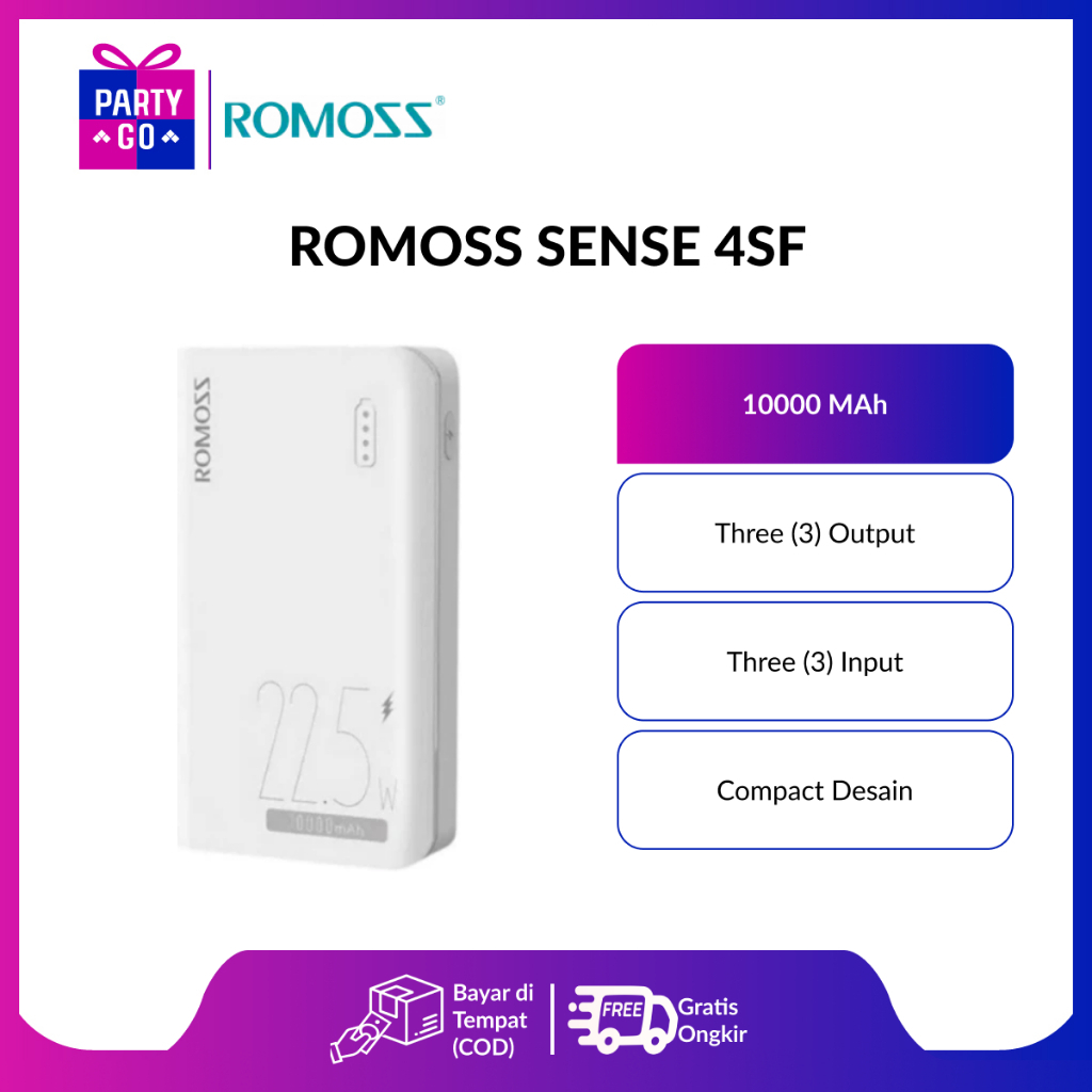 Jual Romoss Sense 4SF 22.5W 10000mAh Mini Powerbank / Pengisian Cepat ...