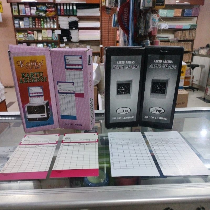 Jual kartu absensi ceklok/kartu absen manual isi 100 lembar | Shopee ...