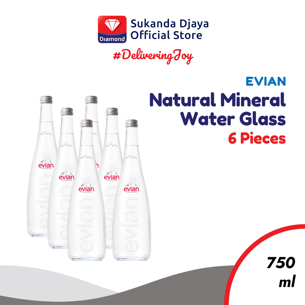 Jual Evian Natural Mineral Water Glass 750 Ml [Isi 6 Pcs] | Shopee Indonesia
